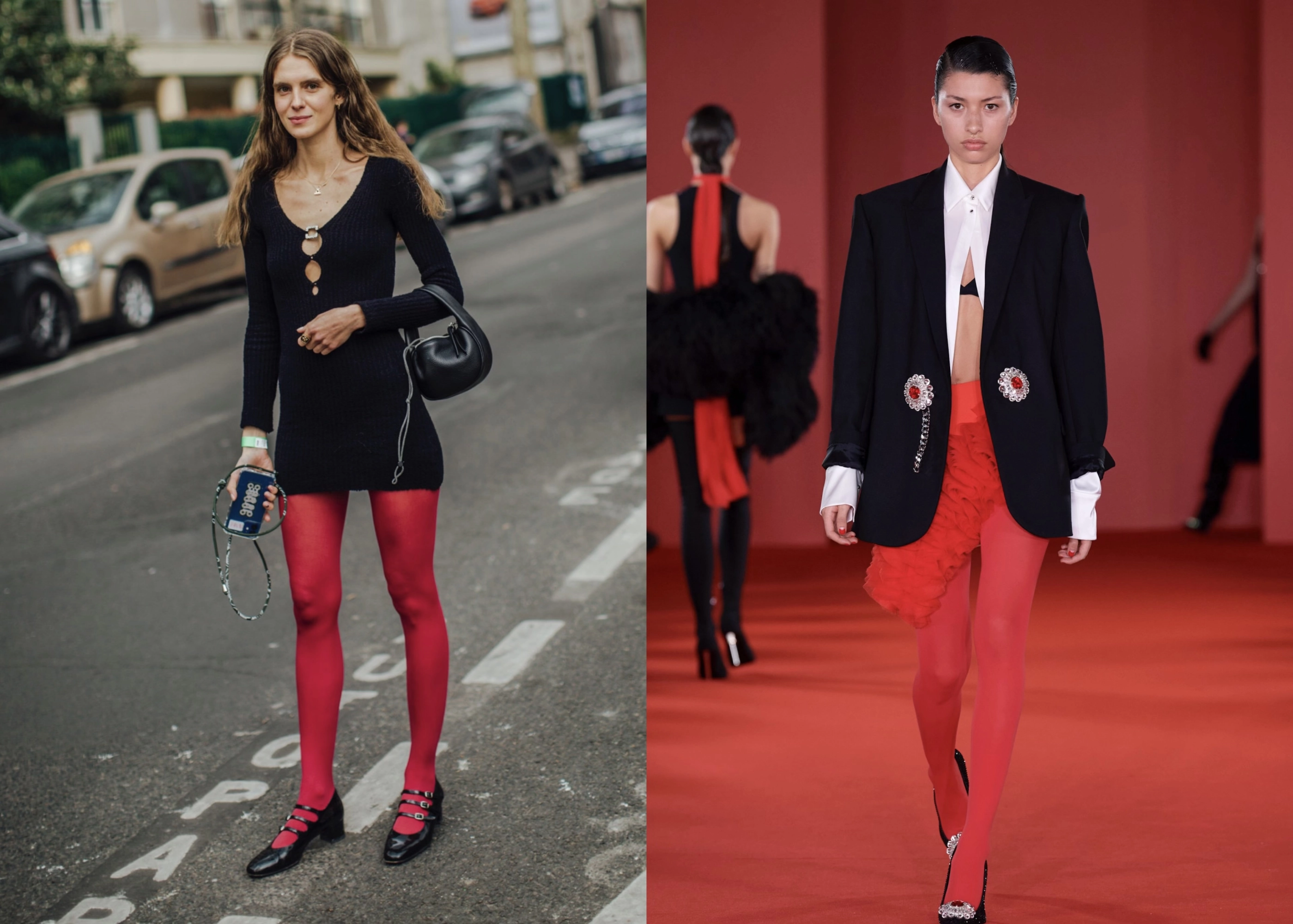 Alerta, tendencia: cómo combinan las medias rojas las que más saben de moda