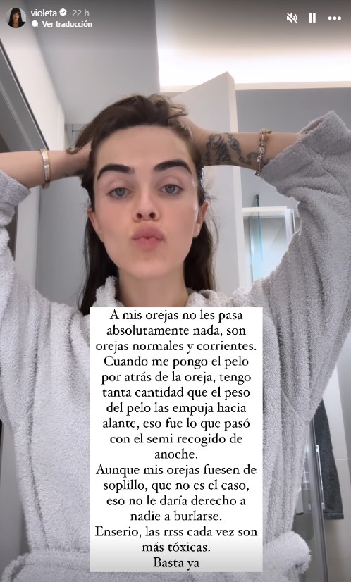 Violeta Mangriñán responde a las críticas recibidas sobre sus orejas: "No les pasa absolutamente ...
