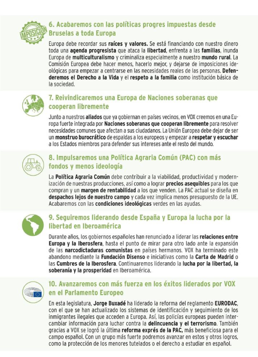 Este es el programa electoral de Vox para las elecciones europeas del 9J