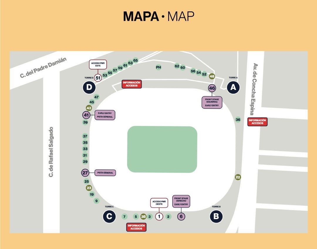 Plano Bernabéu Taylor Swift: guía definitiva de accesos a los conciertos en Madrid