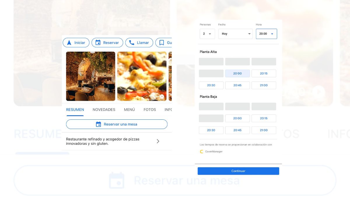 Cómo reservar una mesa con Google Maps para tener sitio en tu ...