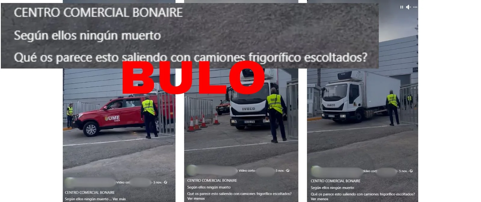 Bulos sobre el parking del centro comercial de Bonaire tras la DANA