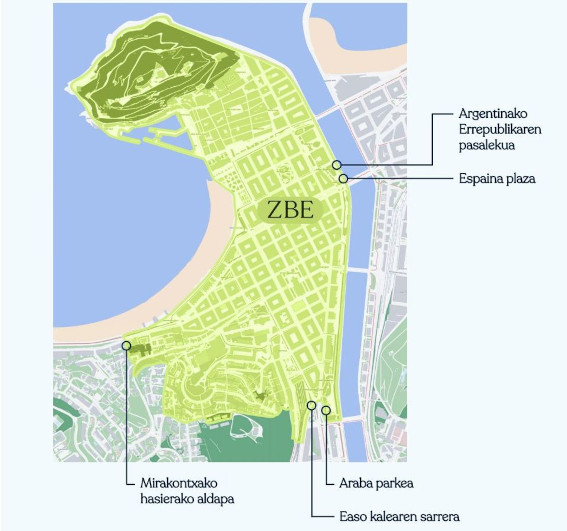 La ZBE de San Sebastián entra en vigor el 1 de enero de 2025, ¿qué ...