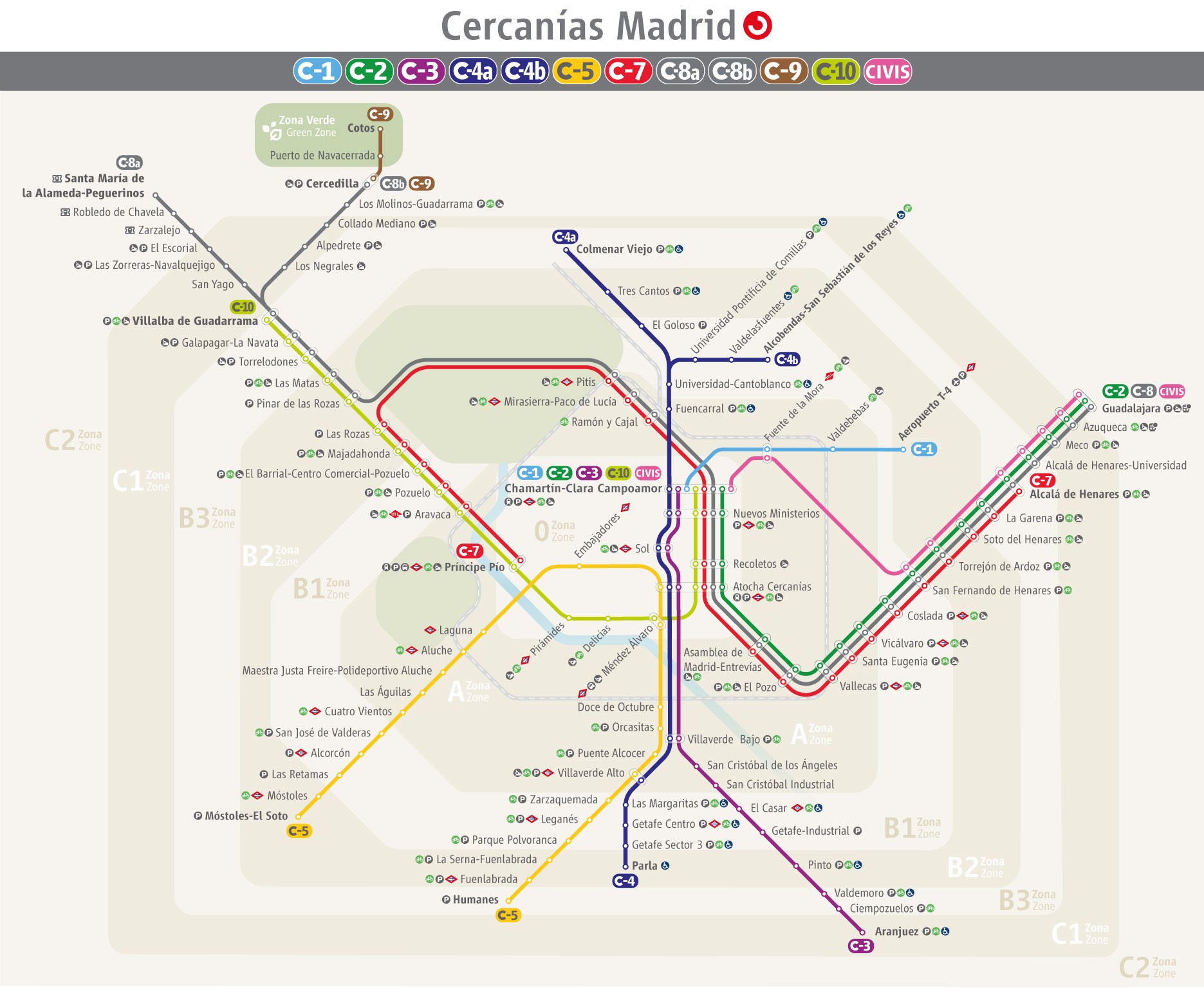 Así es el nuevo mapa de Cercanías de Madrid con pictogramas y ...