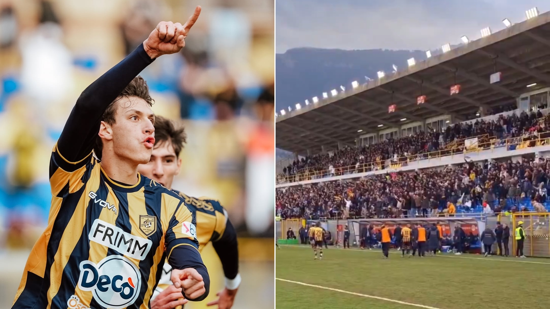 Polémica celebración de la hinchada de la Juve Stabia con el primer gol ...