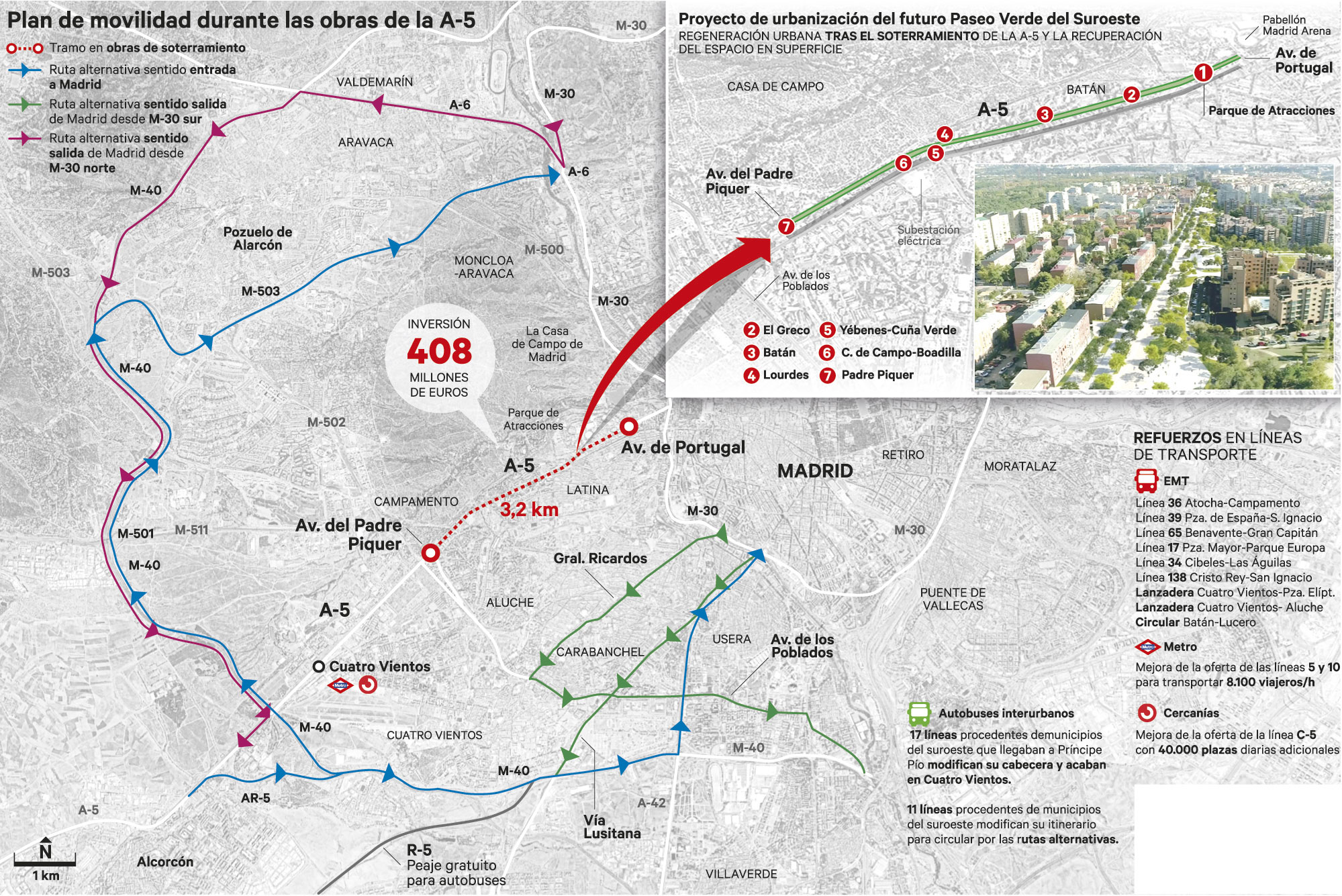 Radiografía del soterramiento de la A-5 | Arranca la 'megaobra' que transformará el suroeste de ...